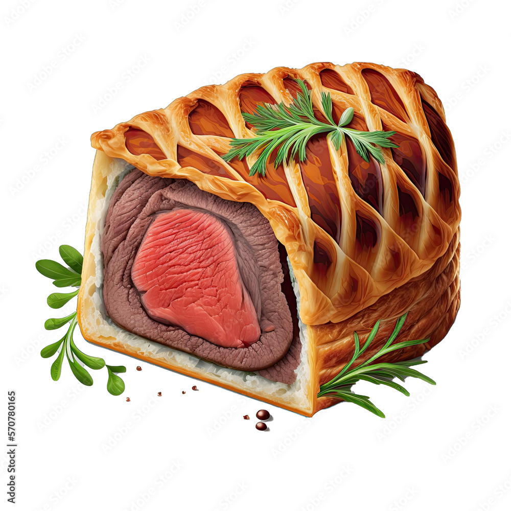 Beef Wellington Design Elements Isolated on Transparent Background: A ...