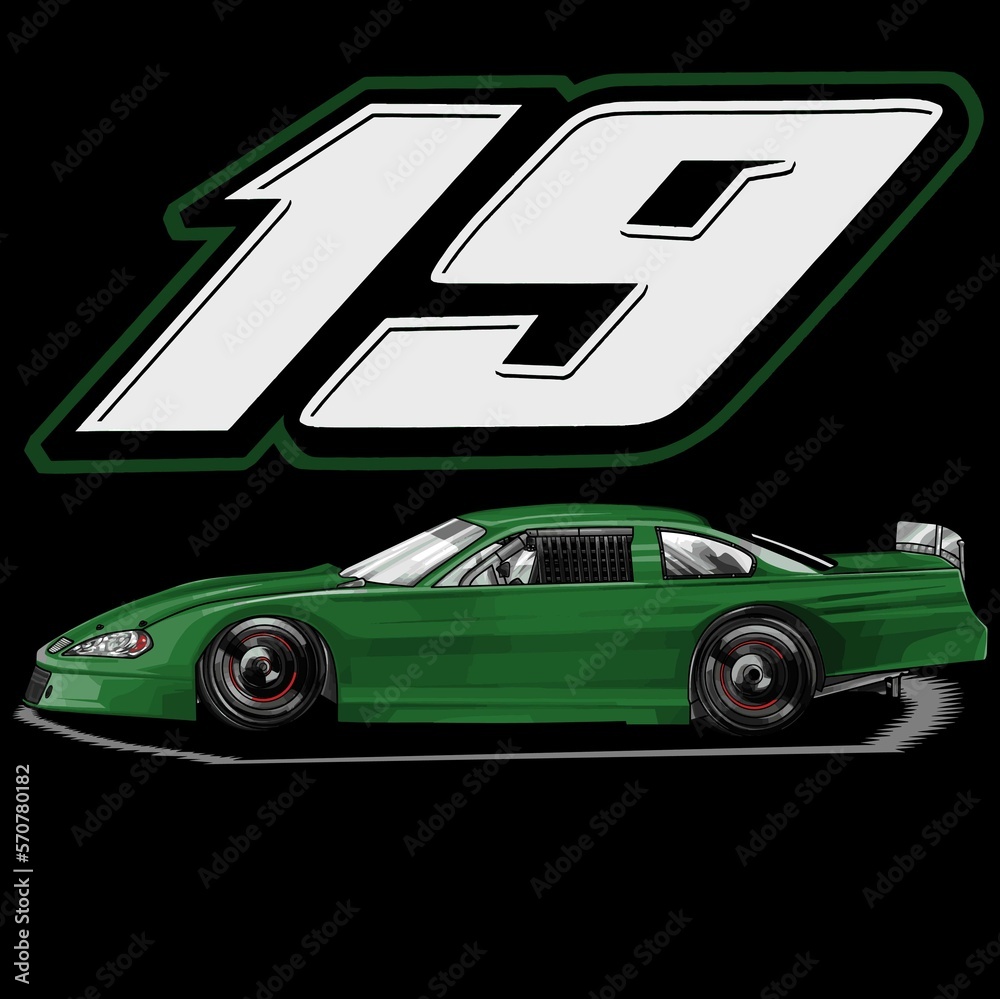 drag Racing Car, isolated on black background, for t-shirt business ...