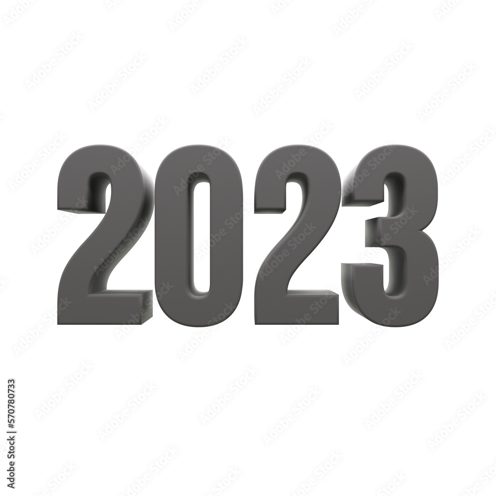 2023 text number 3d black color in transparent background. png . 3d ...