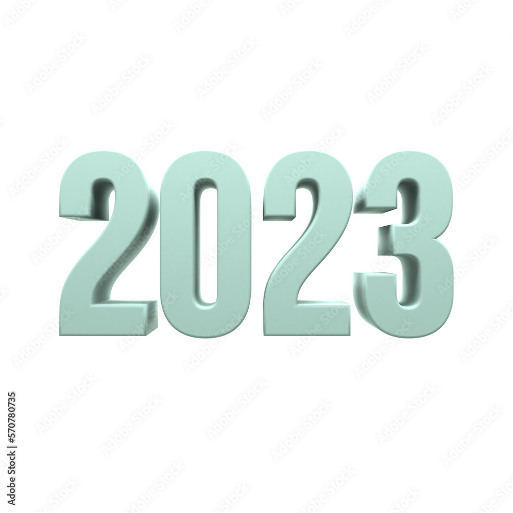 2023 text number 3d blue color in transparent background. png . 3d ...