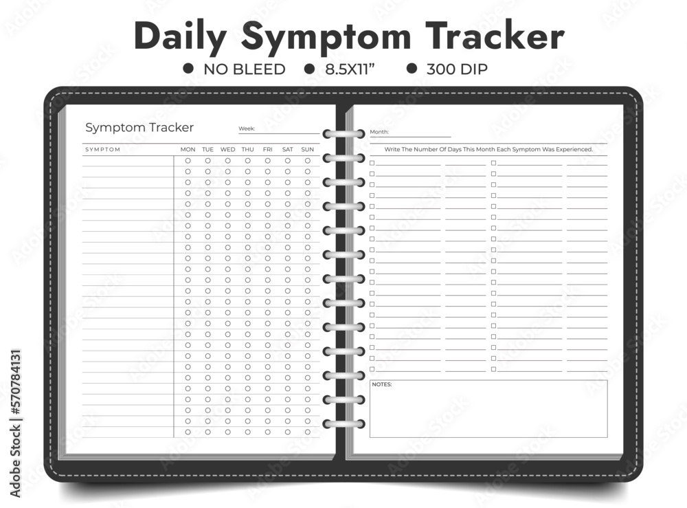 Daily Symptom Tracker Printable, Symptoms Journal, Medical Tracker ... Daily Symptom Tracker Printable, Symptoms Journal, Medical Tracker ...