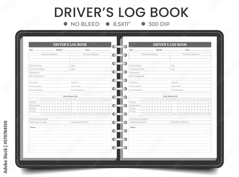 Daily Driver Log Book to Record Vehicle Details, Trips, and Mileage Log ...