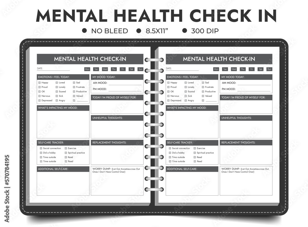 Mental Wellness Check-In, Mental Health Check-in Worksheet, Mental ...