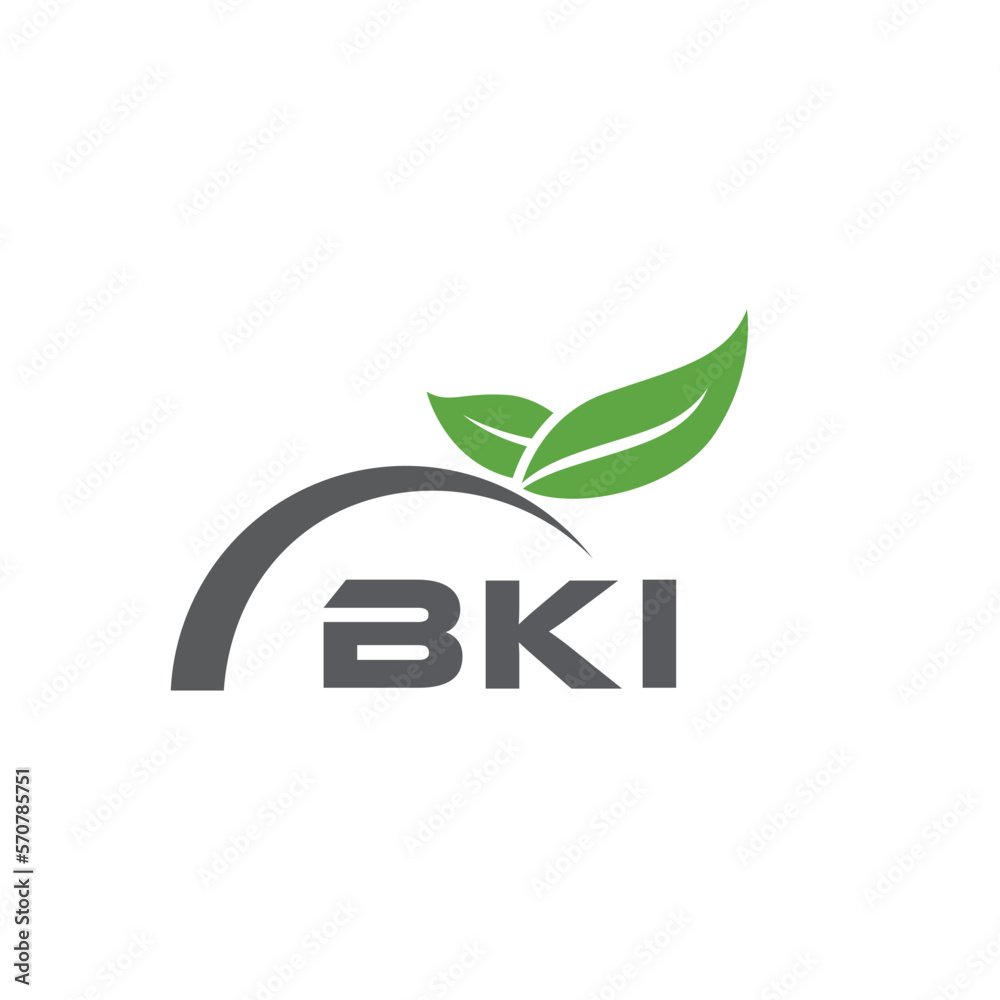 BKI letter nature logo design on white background. BKI creative ...