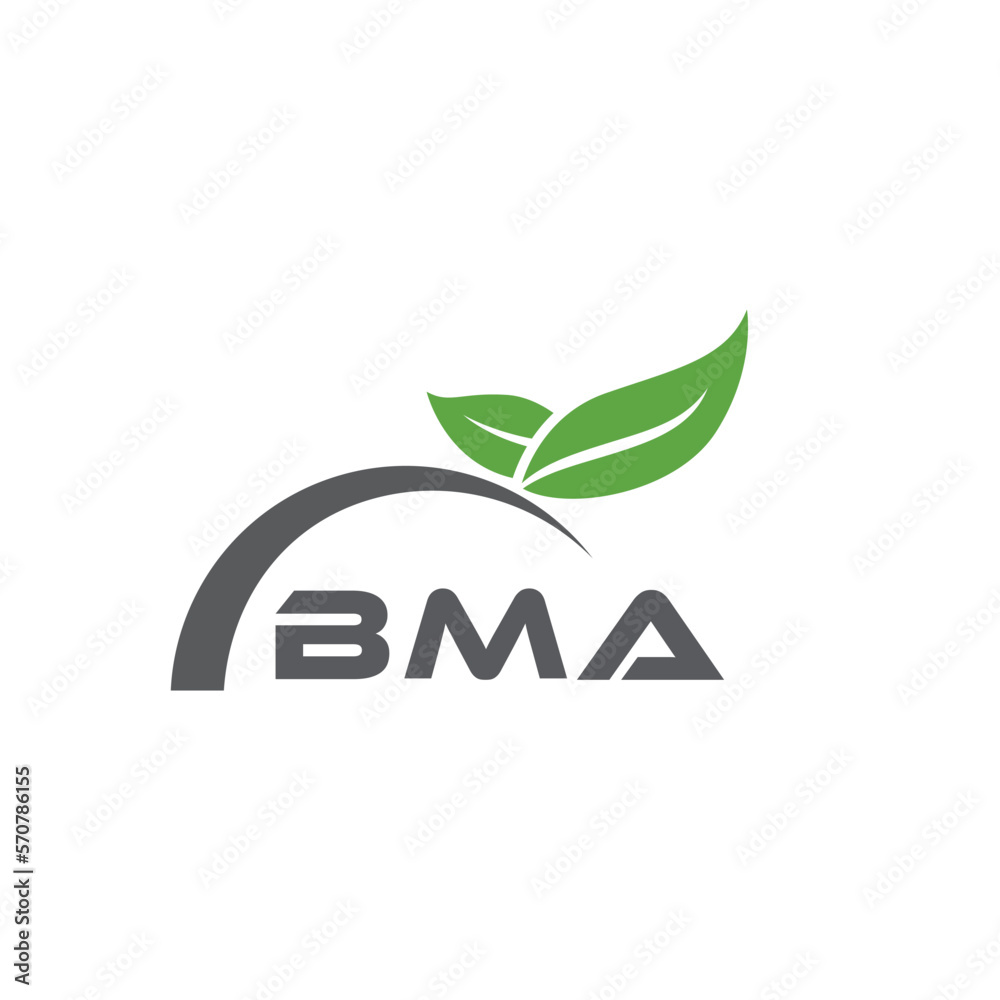 BMA letter nature logo design on white background. BMA creative ...