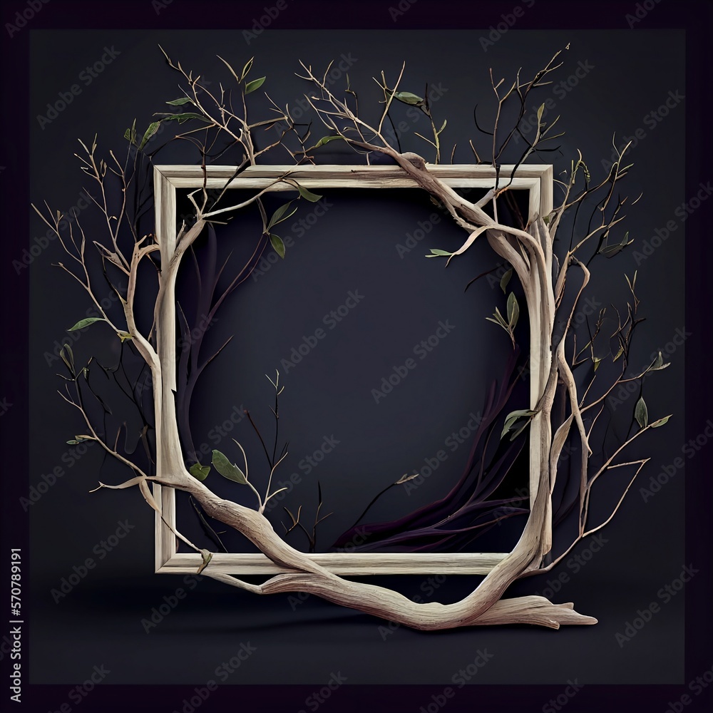 Woodland Wonder: A Tree Branch Frame, The Natural Touch: A Blank Frame of Branches and Leaves ...