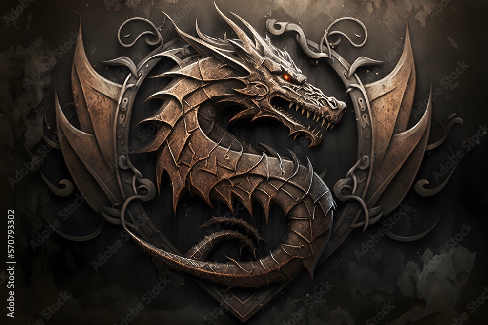 dragon symbol created using AI Generative Technology Stock Illustration ...