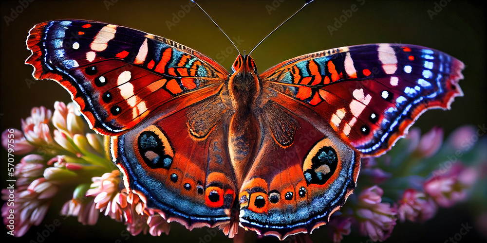 A colorful and vibrant butterfly. These insects emerge from caterpillar ...