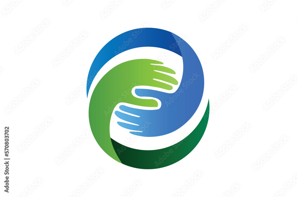 Logo handshake connection vector image design. Conceptual connected ...