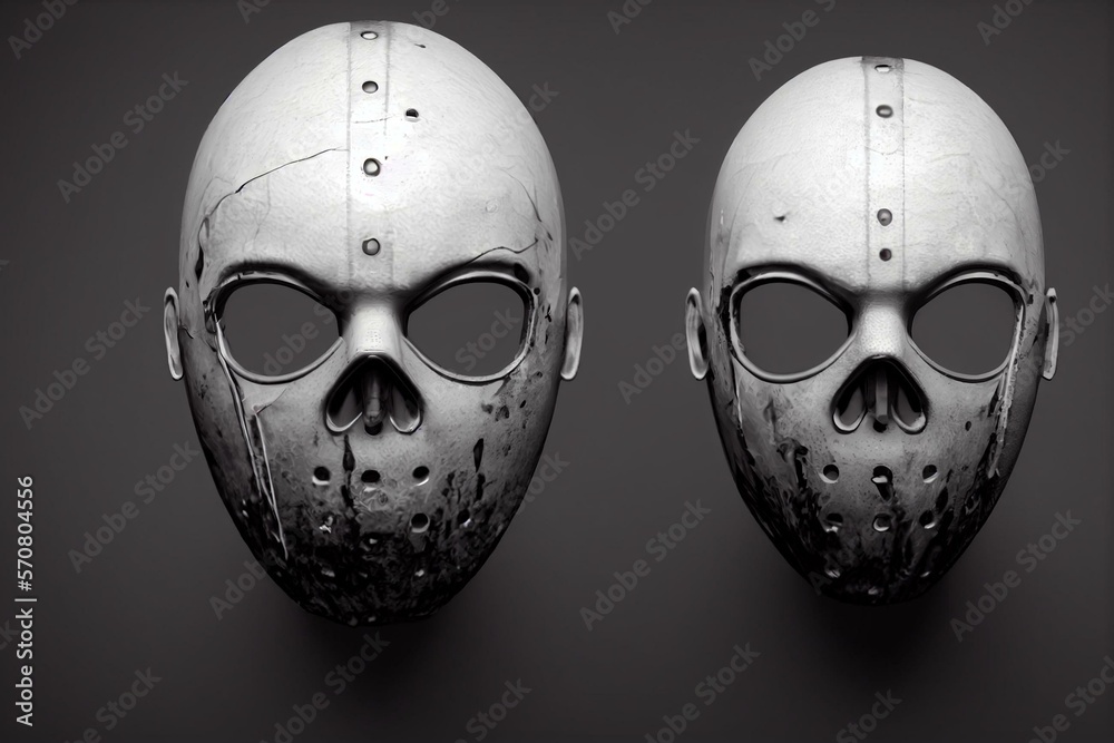 Serial Killer Mask with a Broad Mouth Sewn Shut Isolated Against Black ...