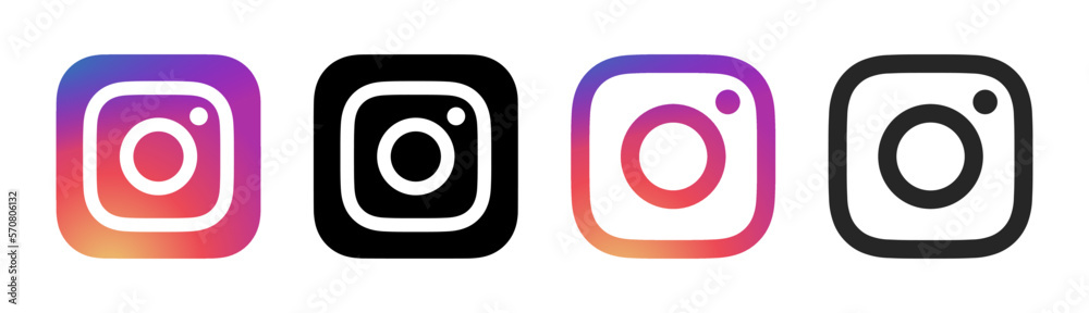 Set of Instagram logo icon. Vector illustration. Stock Vector | Adobe Stock
