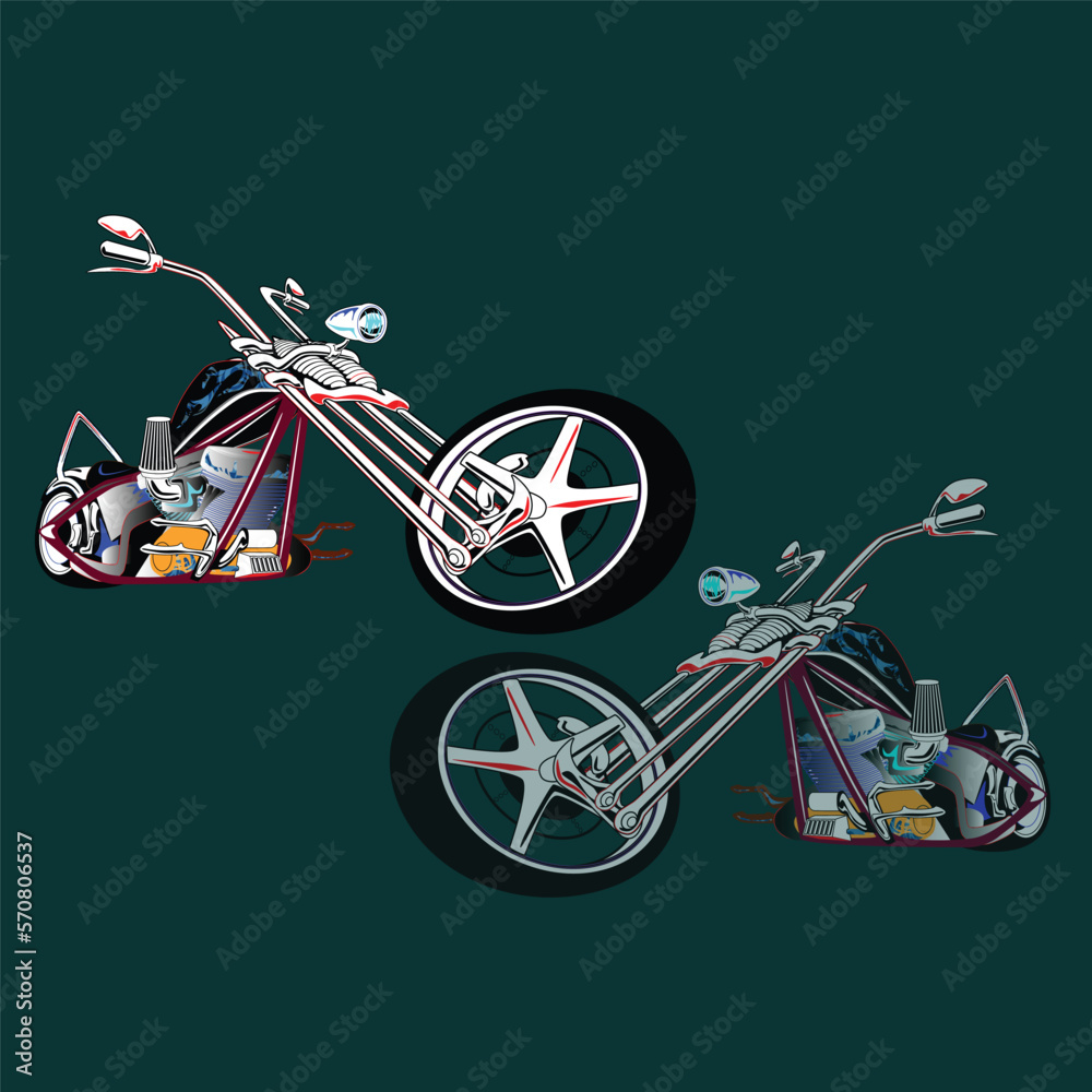 Motorcycle wrap decal and vinyl sticker design. Concept graphic ...