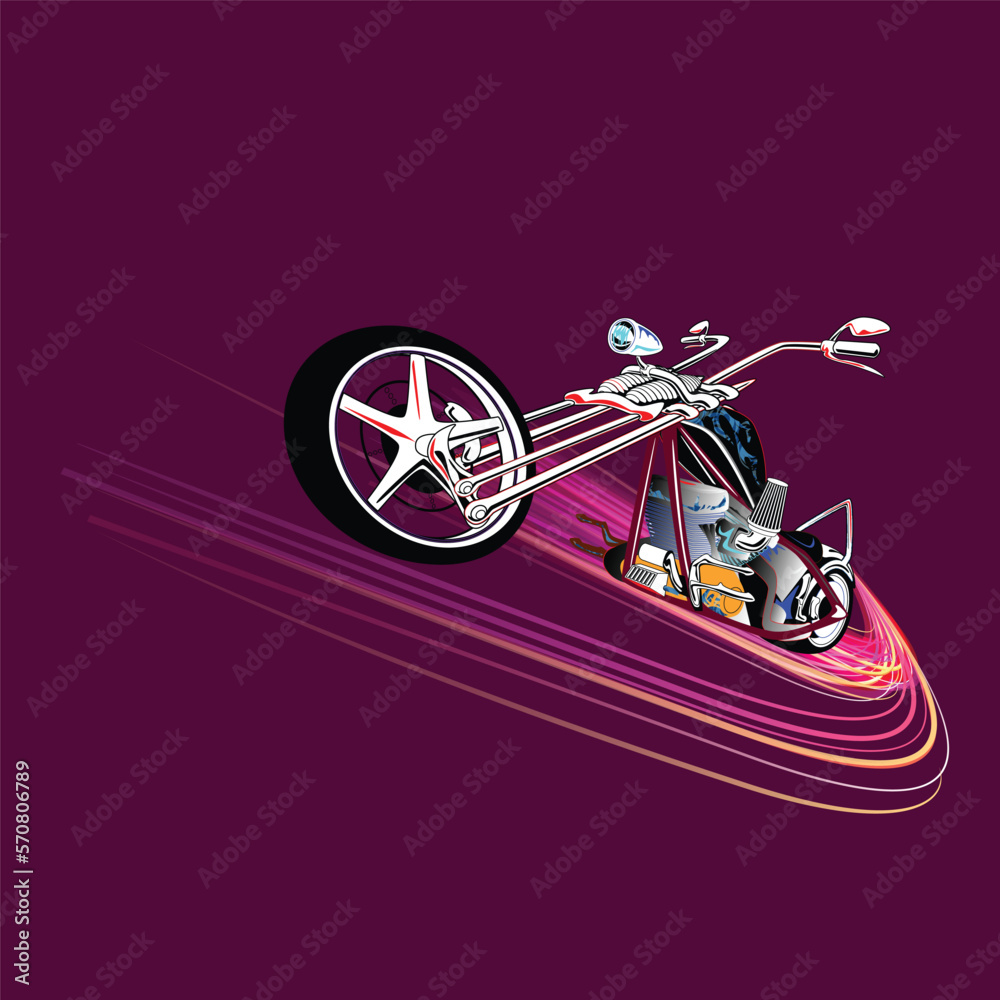 Motorcycle wrap decal and vinyl sticker design. Concept graphic ...