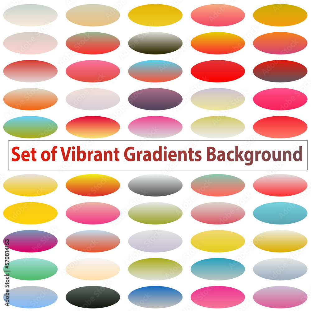 Set of Vibrant Gradients Color Background, Color palette for fashion ...