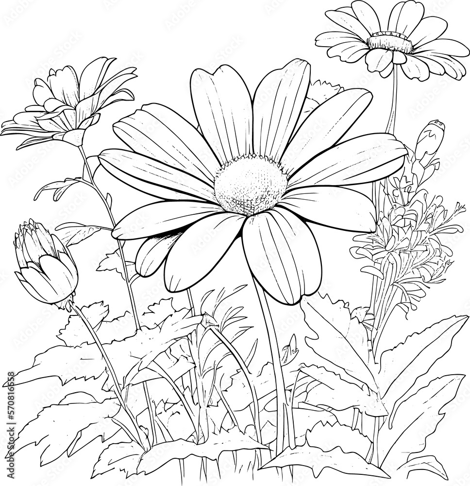 Black and white coloring pages for adults. Line art. Simple cartoon ...