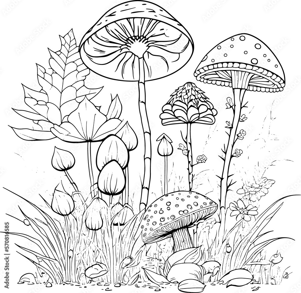 Black and white coloring pages for adults. Line art. Simple cartoon ...