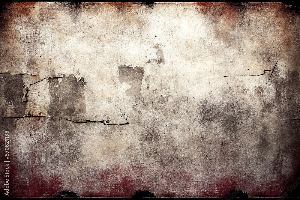 Texture background of old colour dirty crumbling brick wall. Uneven ...