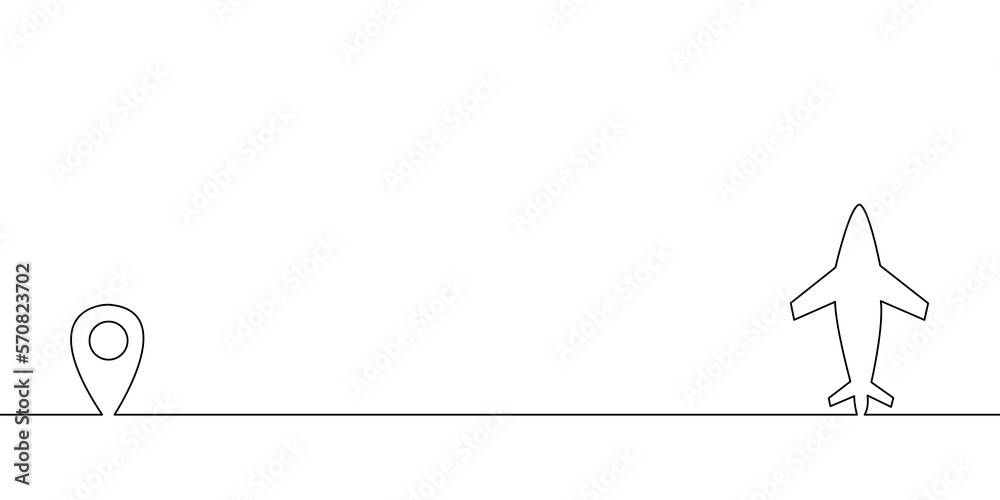 Continuous line drawing of start point on transparent background. Stock ...