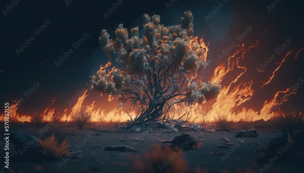 Wildfire Blaze Destroys Forest Landscape: Stunning Visual of Intense ...