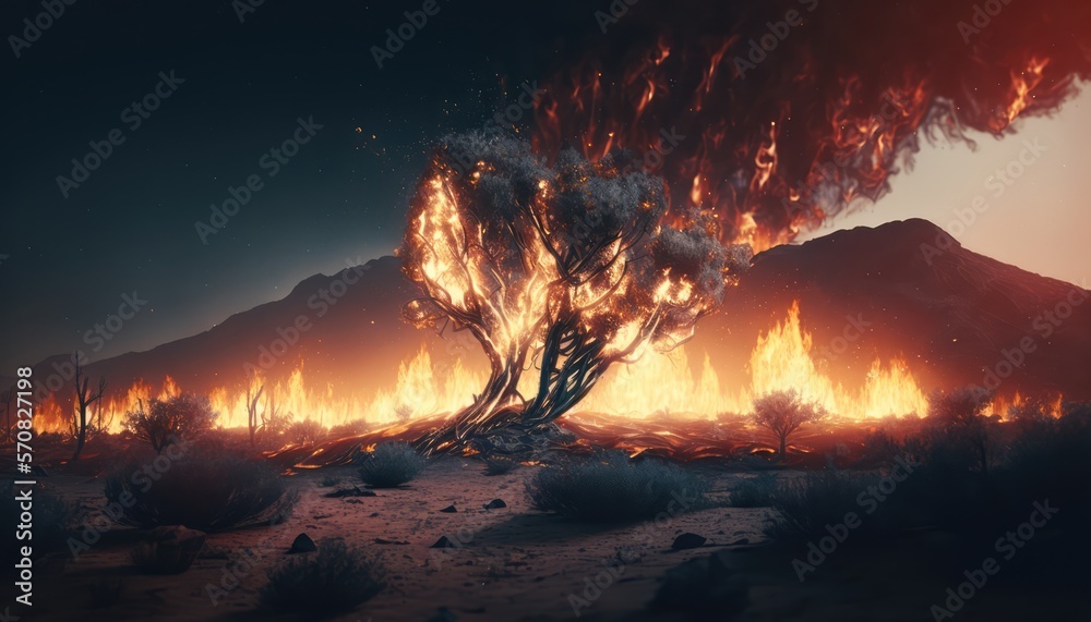 Wildfire Blaze Destroys Forest Landscape: Stunning Visual of Intense ...
