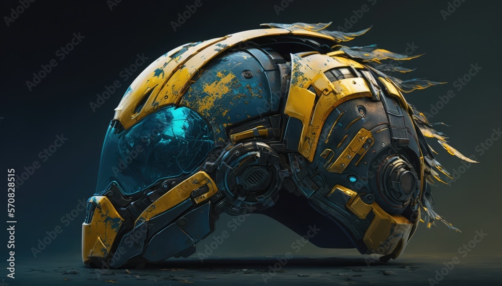 Futuristic Cyberpunk VR Headset Helmet with Haptic Feedback and ...
