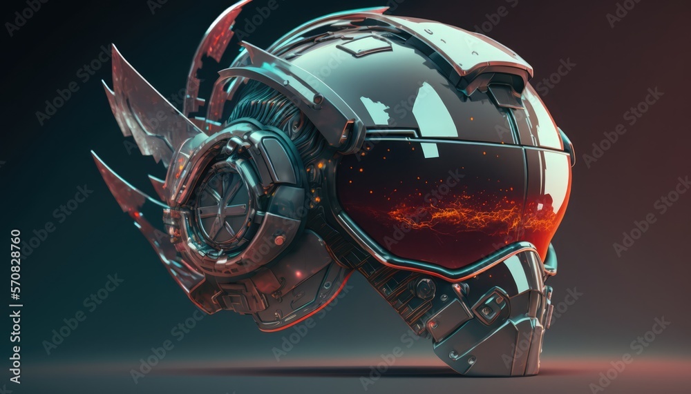Futuristic Cyberpunk VR Headset Helmet with Haptic Feedback and ...