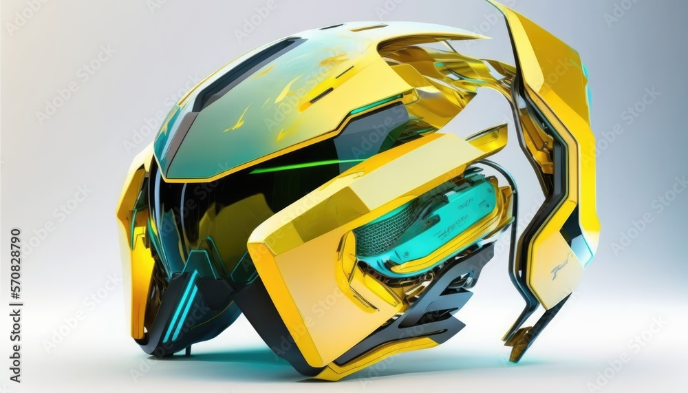 Futuristic Cyberpunk VR Headset Helmet with Haptic Feedback and ...