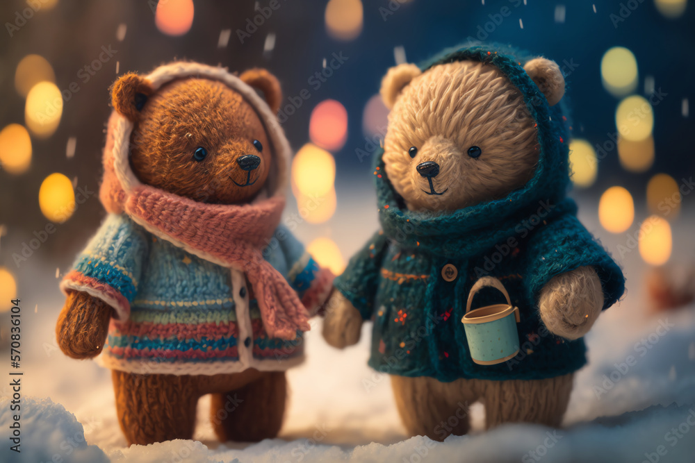 knitting art illustration with cute bear object suitable for children's ...