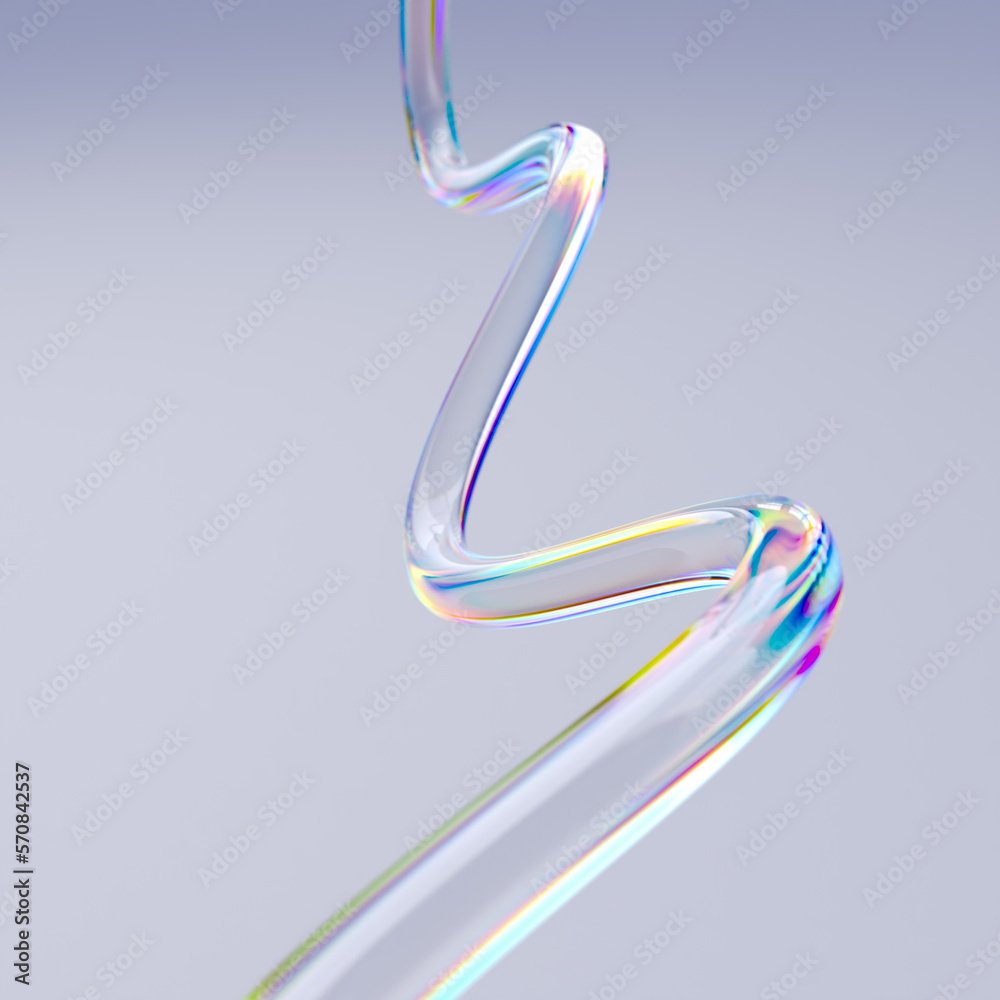 3d glass streamline design element, abstract pipe shaped wave, 3d ...