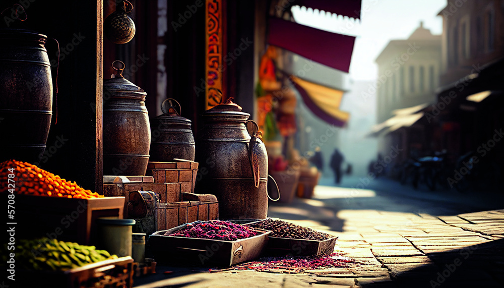 middle east Traditional market created with Generative AI Technology ...