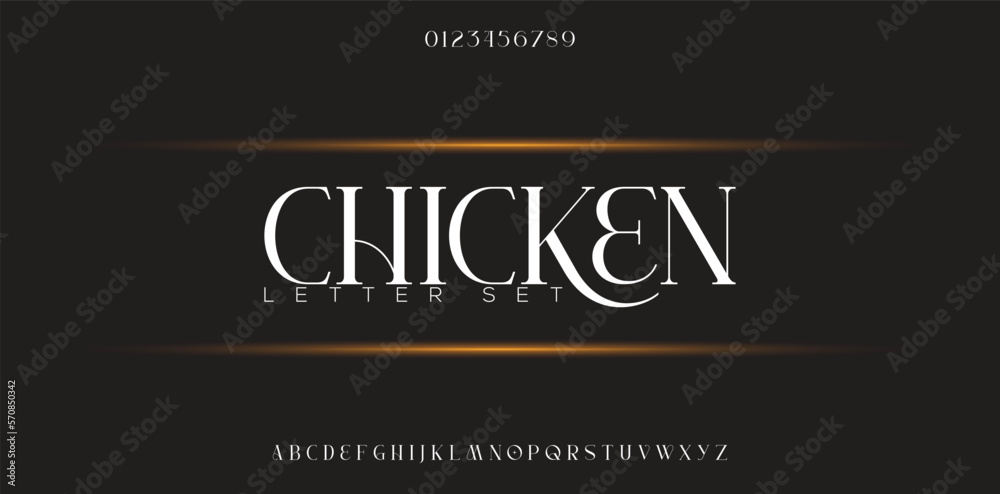 CHICKEN Luxury letter fonts and alphabet set. Modern tech typeface ...