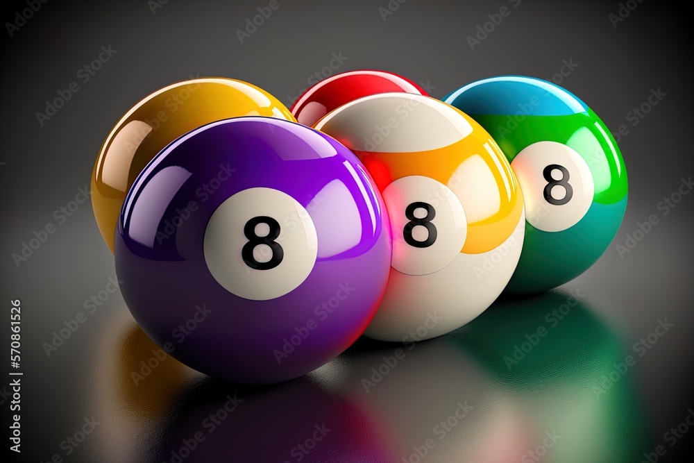 pool cue balls with the customary eight colors. Snooker pool balls are ...