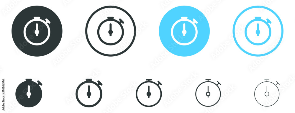 Stopwatch icon, Timer icon, stop watch sign button, countdown icon ...