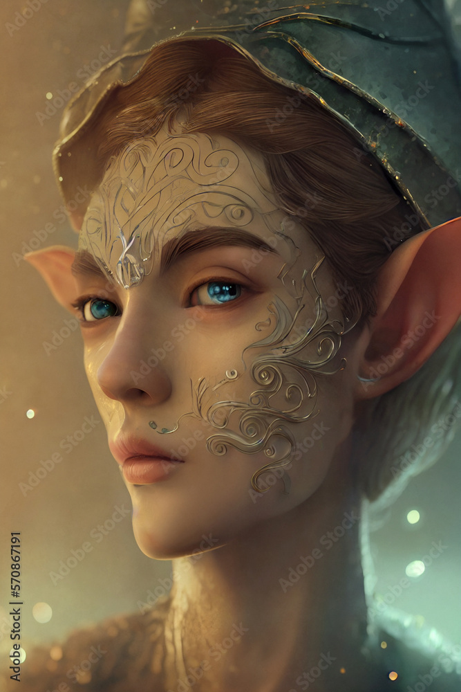 fantasy artwork elf created with Generative AI technology Stock ...