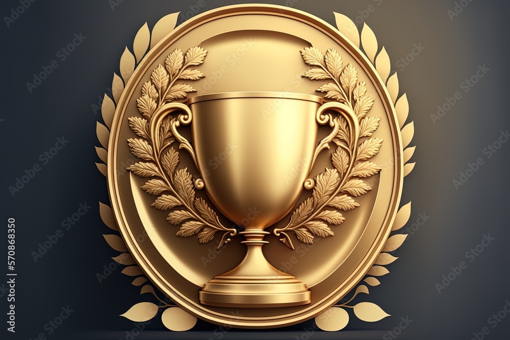 Illustration of an award medal, including a realistic composition and a ...
