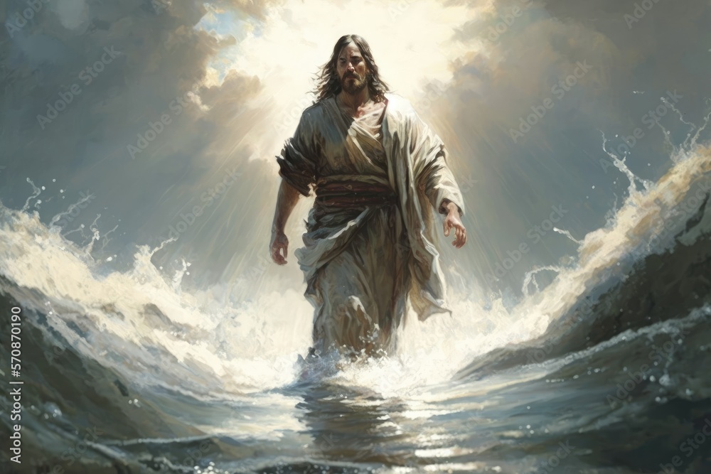 Jesus Christ's Astonishing Steps Over the Sea Generative AI Stock ...