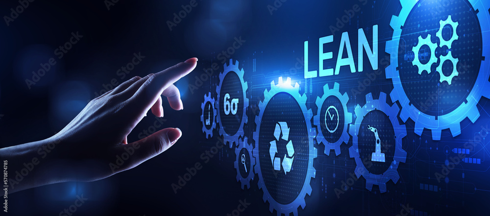 Lean manufacturing and software development methodology concept on ...