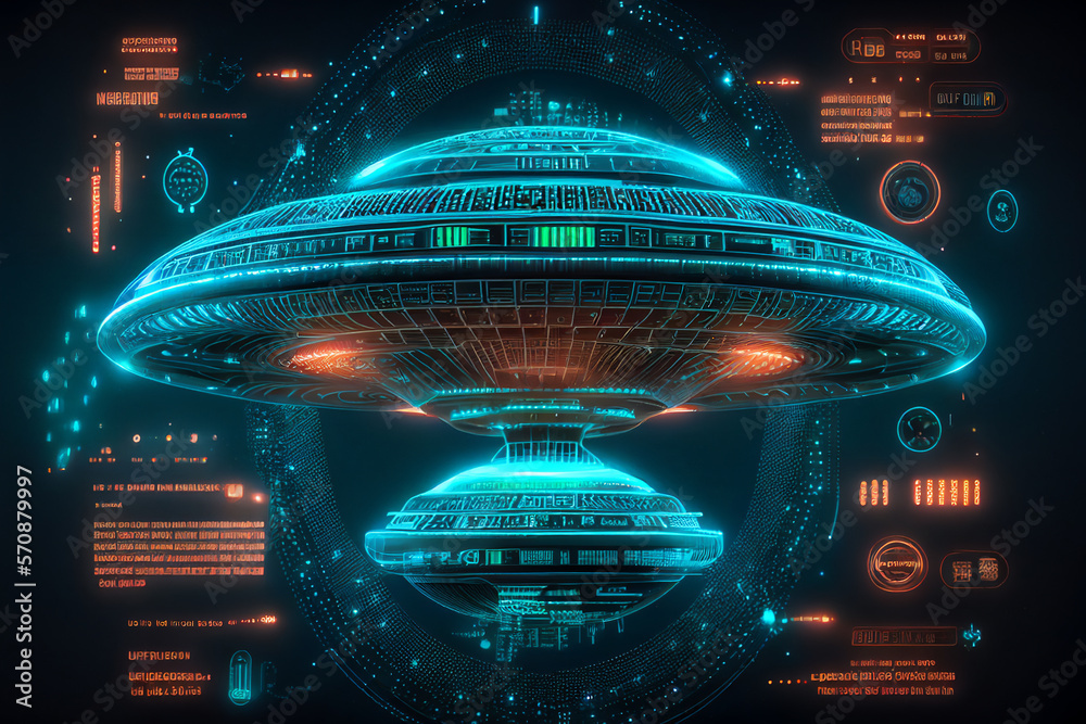 UFO flying saucer spaceship design from outer space which is an alien ...