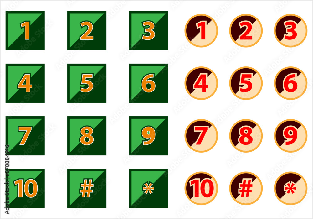 Number Center Aligned Inside Rectangle One To Ten Y_2212001 Stock ...