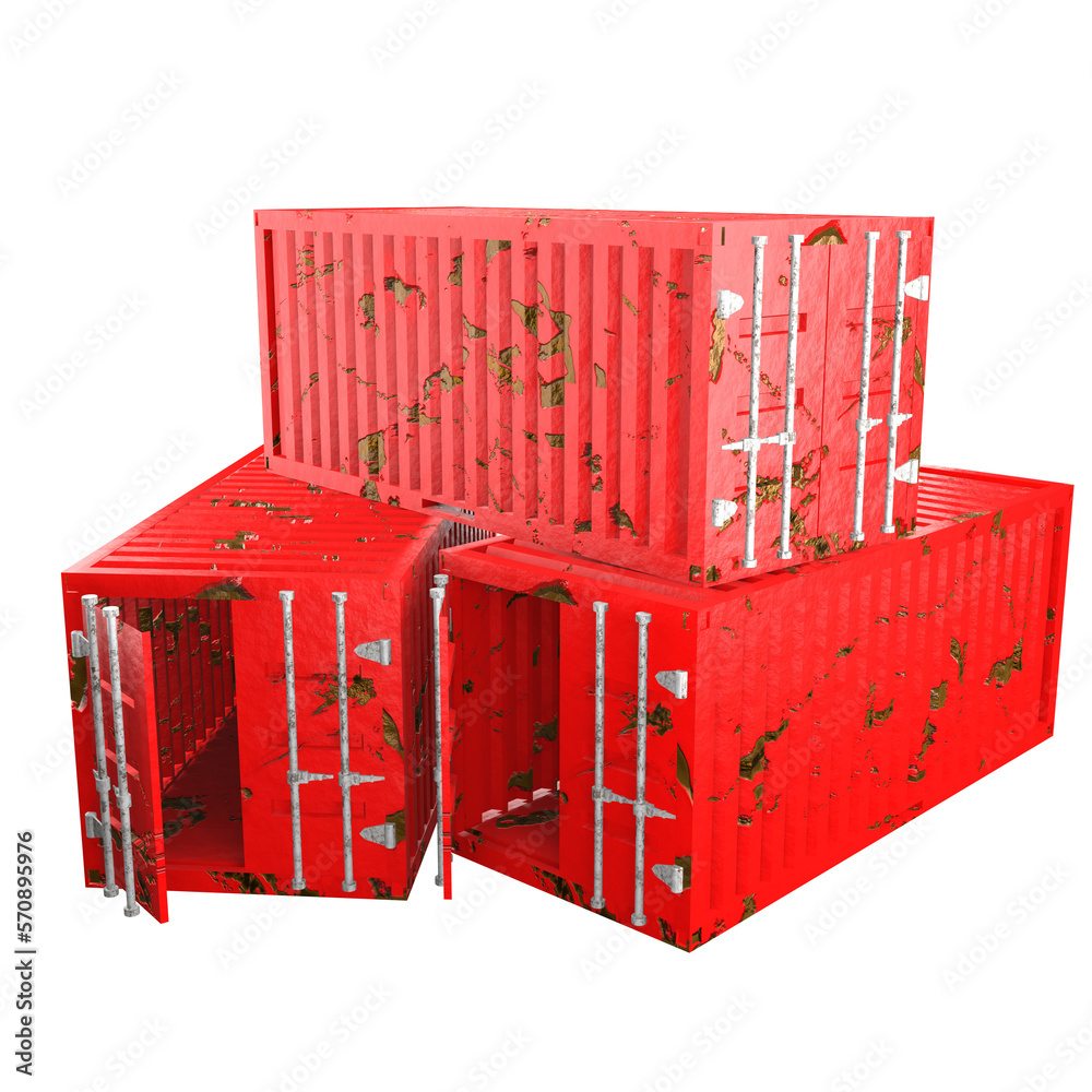 3D design of cargo containers for storage transportation illustration ...
