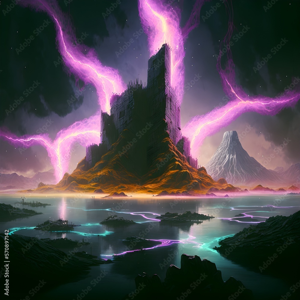 hyper futuristic nightmare cityscape bizarre skyscraper structural ...