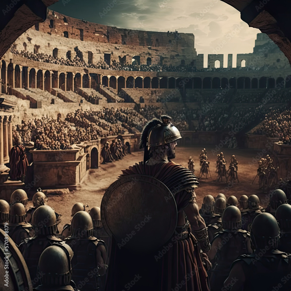 image of a day in the Roman Empire, history scene, gladiators, the ...