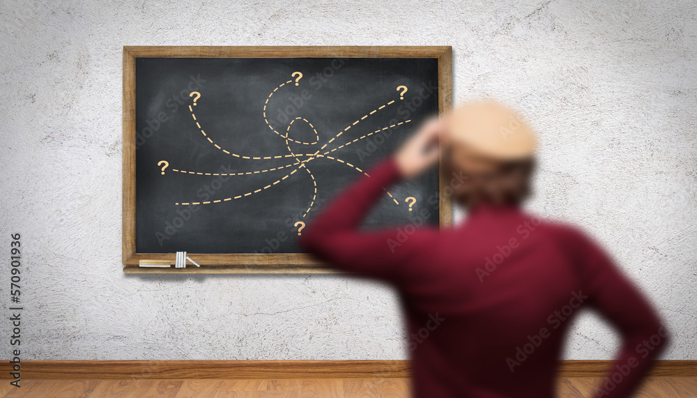 Solving Difficult Question or Find Answer Concept. Young Businessman ...