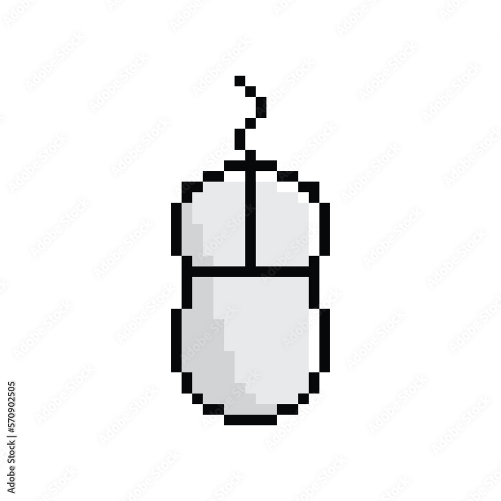 computer mouse icon 8 bit, pixel art icon for game logo. Stock Vector ...
