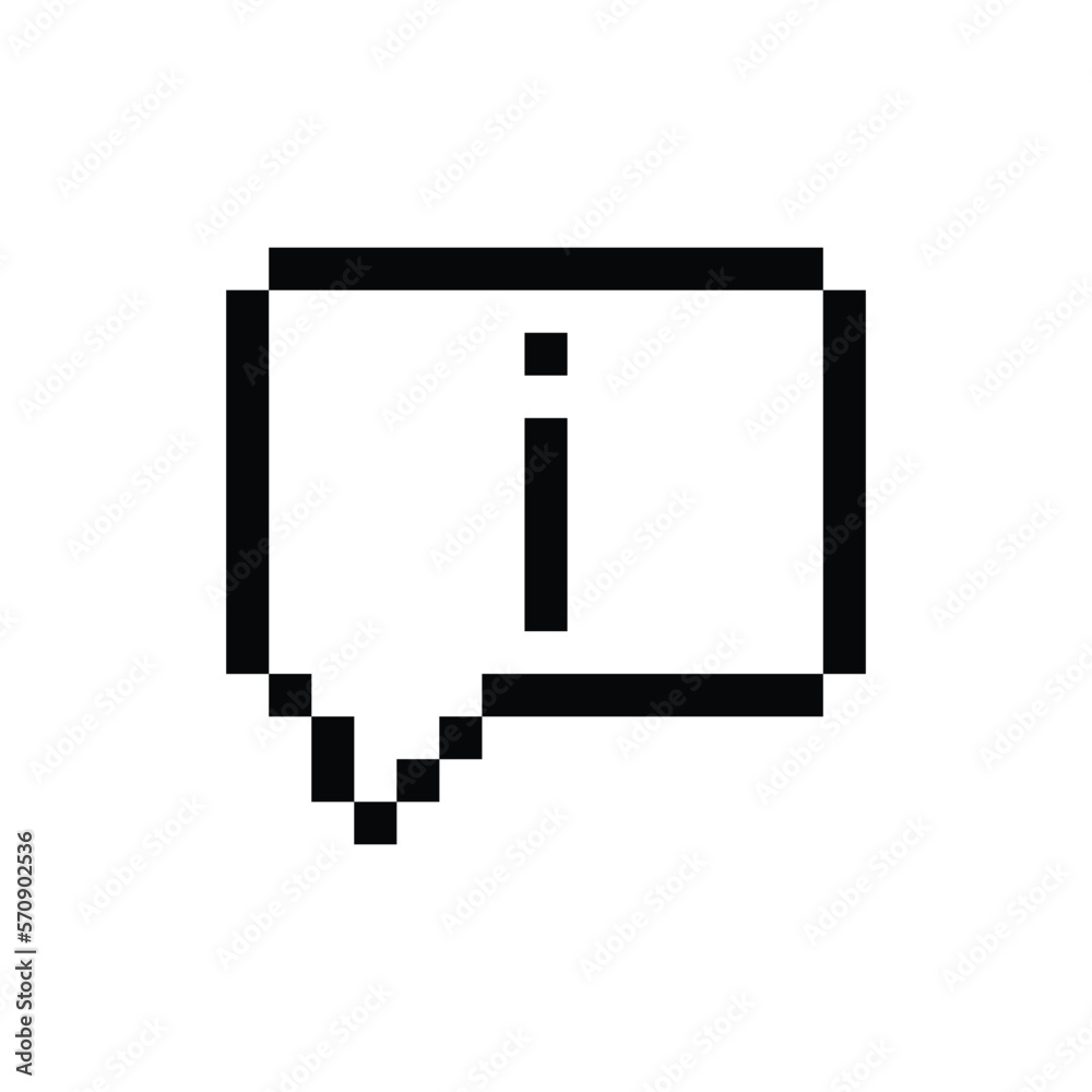 information icon 8 bit, pixel art I help icon for game logo. Stock ...