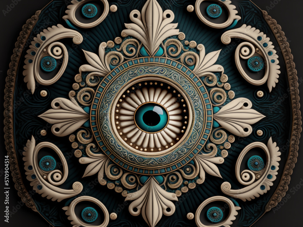 Ojo turco, Nazar, patrón, mándala, creado con IA generativa ilustración ...