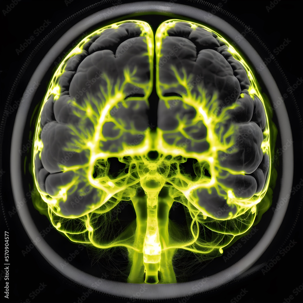 AI-generated internal capturing image of the brain MRI to see the ...