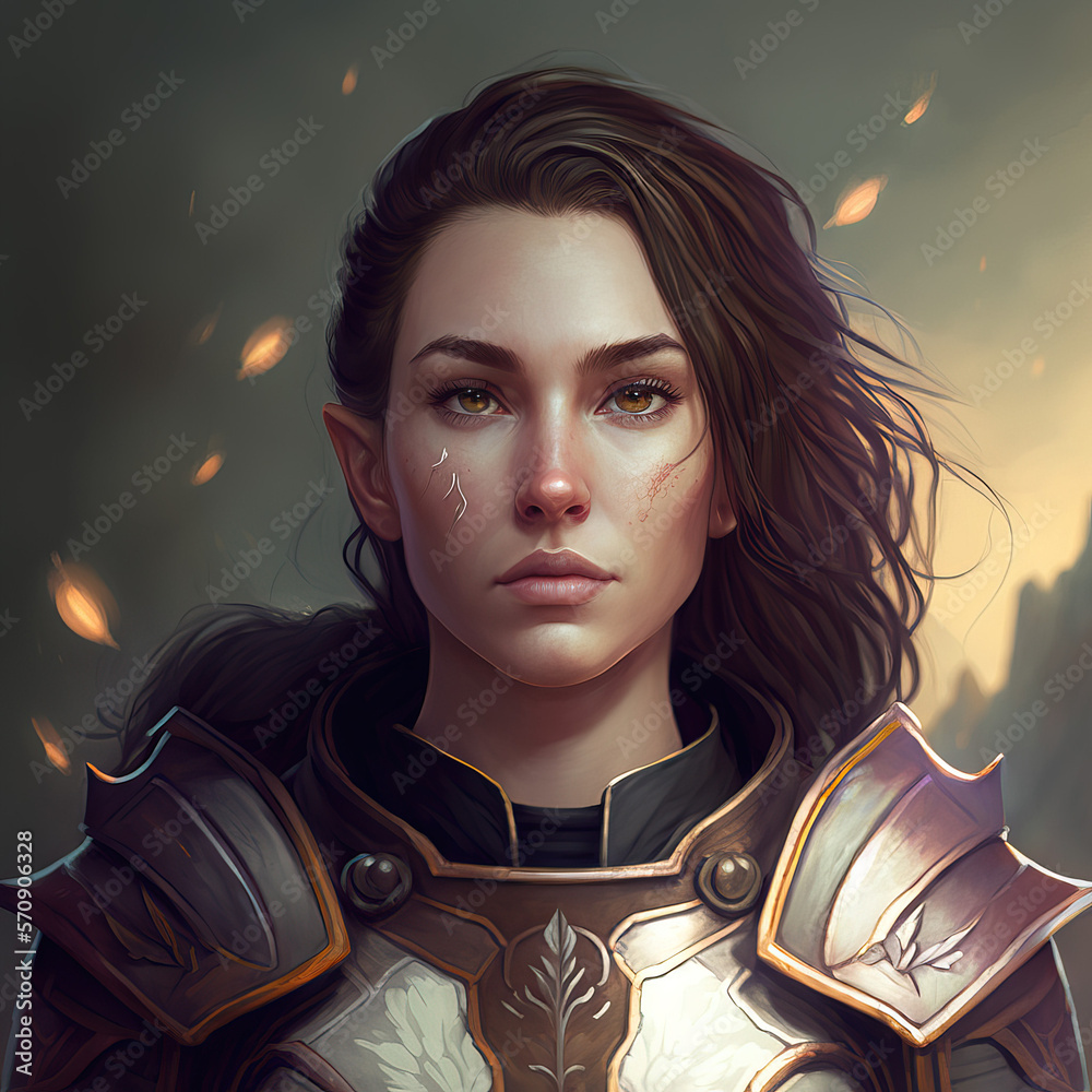 paladin female orc war character portrait, rpg, fantasy avatar and ...