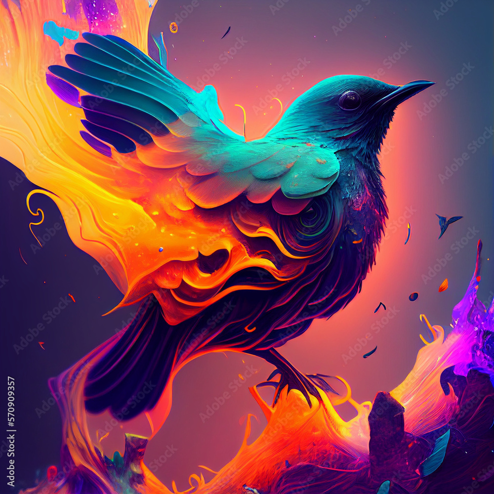 "Flaming Feathers" showcases birds' grace with bold, vibrant, fiery ...