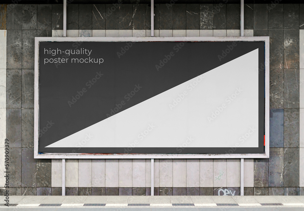 Street Outdoor Poster Advertising Mockup Template Subway Metro Stock ...